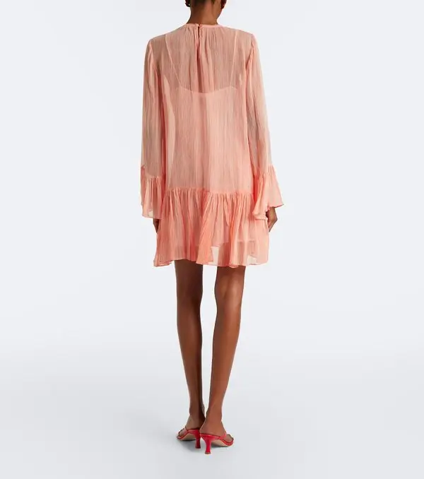 Ulla Johnson Emmeline Ruffled Silk Chiffon Minidress - Orange