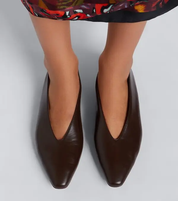 JIMMY CHOO Margot Pointed Toe Ballet Flats - Brown