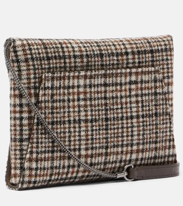 Brunello Cucinelli Monili Mini Plaid Clutch