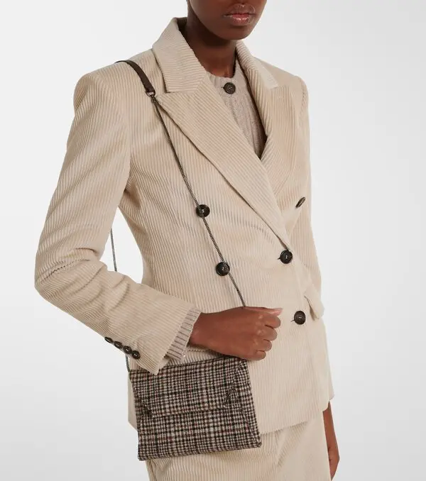 Brunello Cucinelli Monili Mini Plaid Clutch