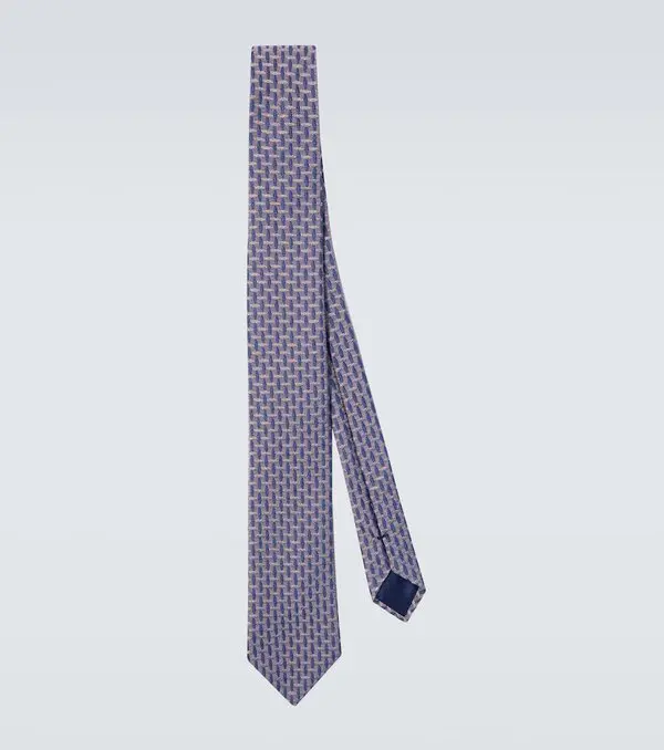 Giorgio Armani Silk-blend Jacquard Tie - Beige