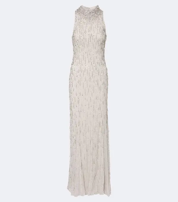 Jenny Packham Embellished Gown - White