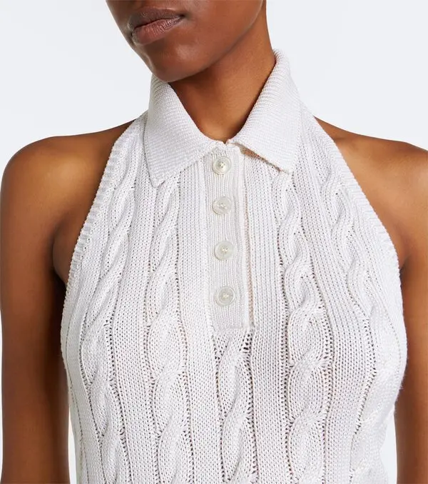 Ralph Lauren Cable-knit Silk Top