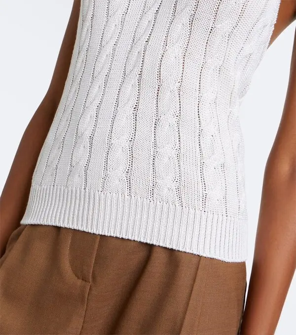 Ralph Lauren Cable-knit Silk Top