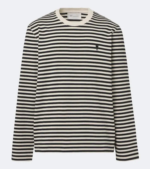 AMI Paris Striped Cotton T-shirt - Multicoloured