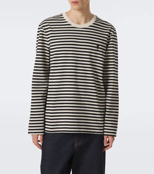 AMI Paris Striped Cotton T-shirt - Multicoloured