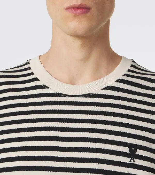 AMI Paris Striped Cotton T-shirt - Multicoloured