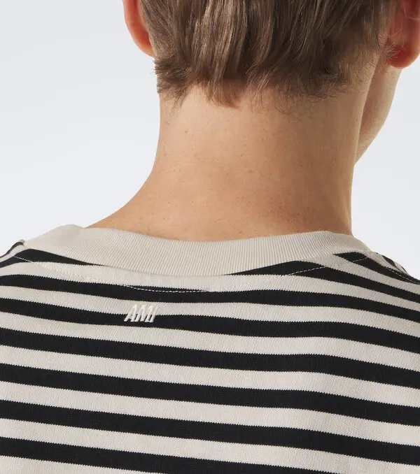 AMI Paris Striped Cotton T-shirt - Multicoloured