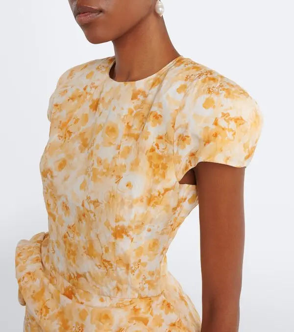 Magda Butrym Floral-appliqué Cotton-blend Midi Dress