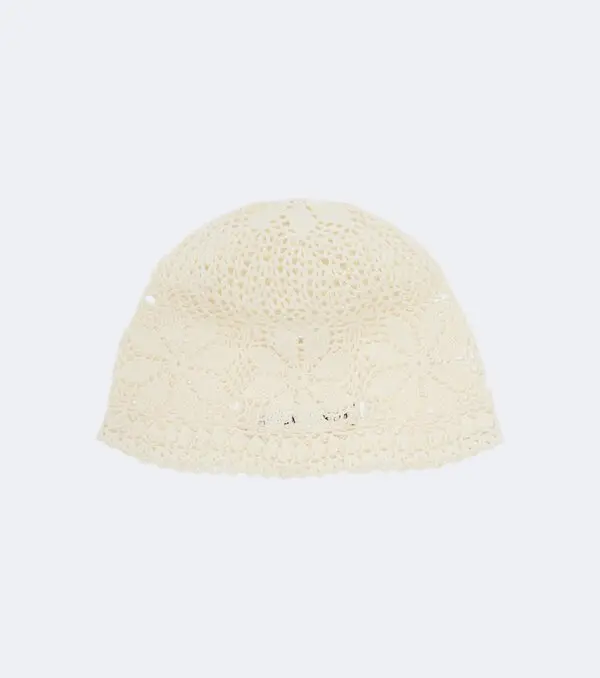 Magda Butrym Crochet Cotton Beanie - White