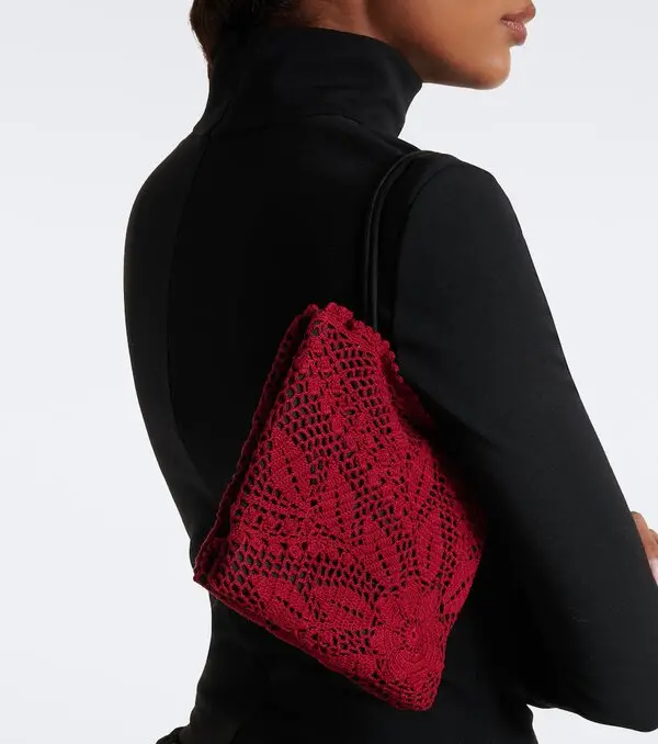 Magda Butrym Julia Crochet Top-handle Bag - Burgundy