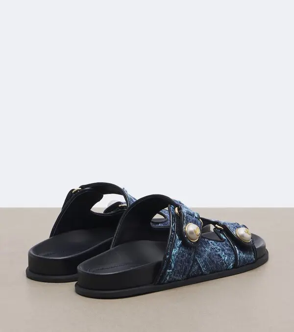 JIMMY CHOO Fayence Denim Sandals - Blue