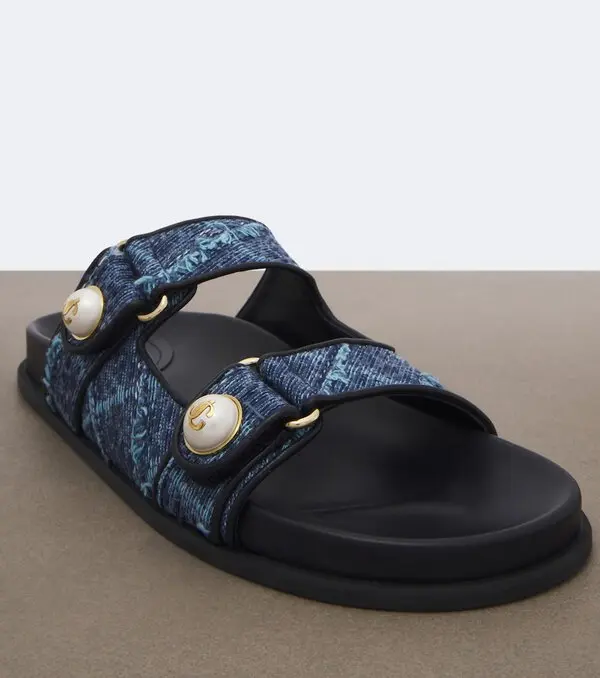 JIMMY CHOO Fayence Denim Sandals - Blue
