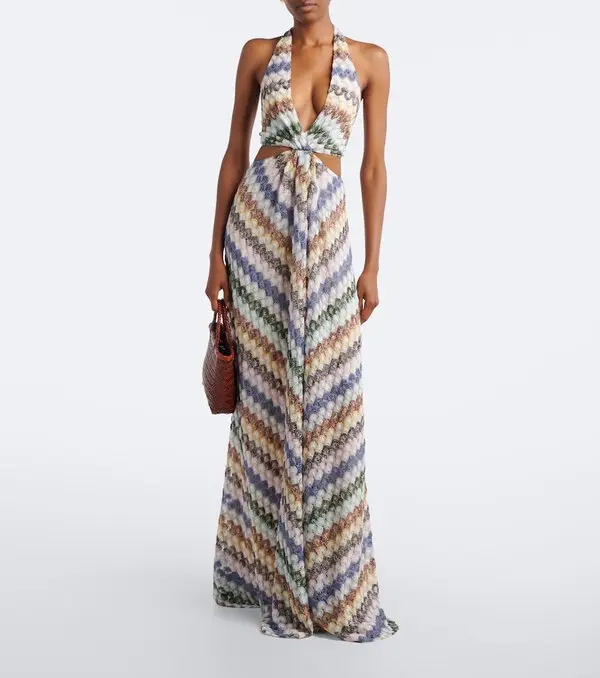 Missoni Zigzag Cutout Lamé Maxi Dress