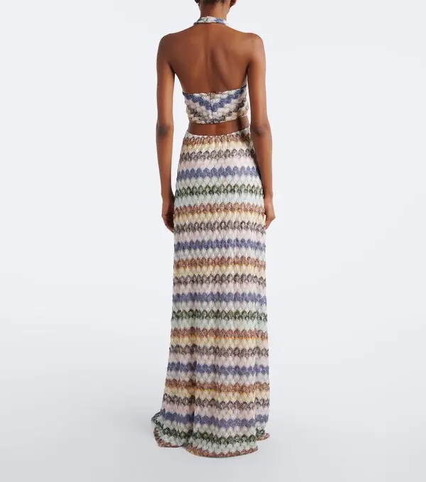 Missoni Zigzag Cutout Lamé Maxi Dress