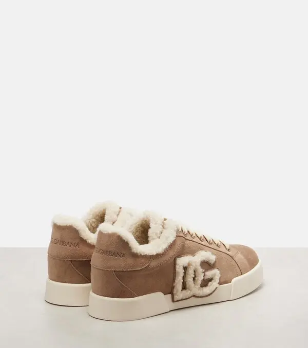 Dolce & Gabbana Dg Suede Lace-up Sneakers - Brown
