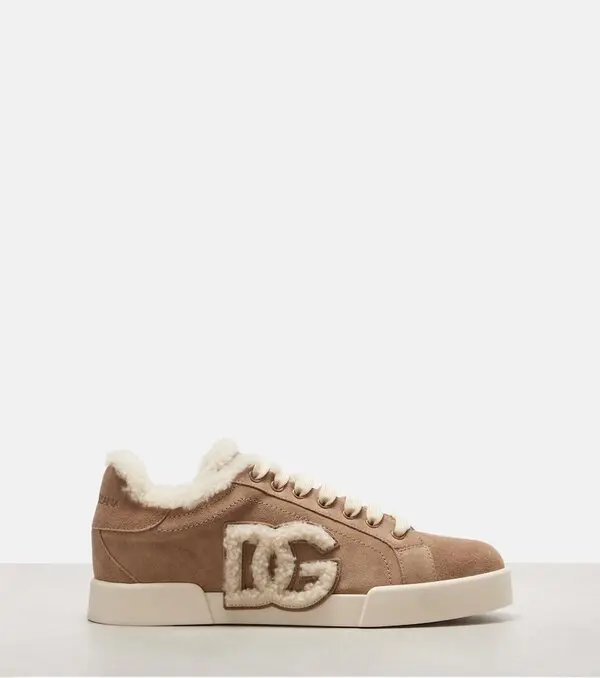 Dolce & Gabbana Dg Suede Lace-up Sneakers - Brown