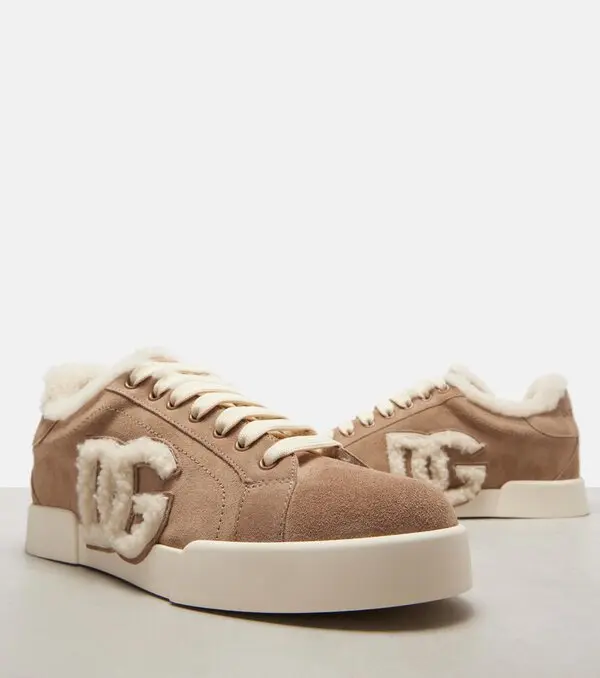 Dolce & Gabbana Dg Suede Lace-up Sneakers - Brown
