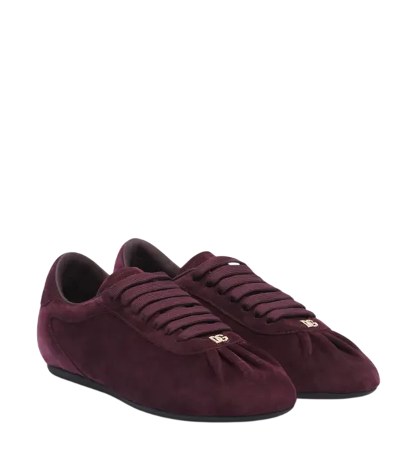 Dolce & Gabbana Dg Suede Lace-up Sneakers - Burgundy