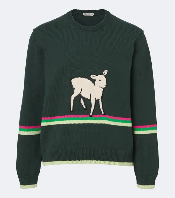 JW Anderson Embroidered Cotton Sweater