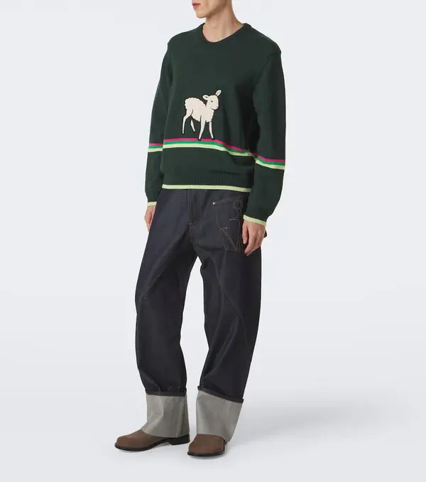 JW Anderson Embroidered Cotton Sweater