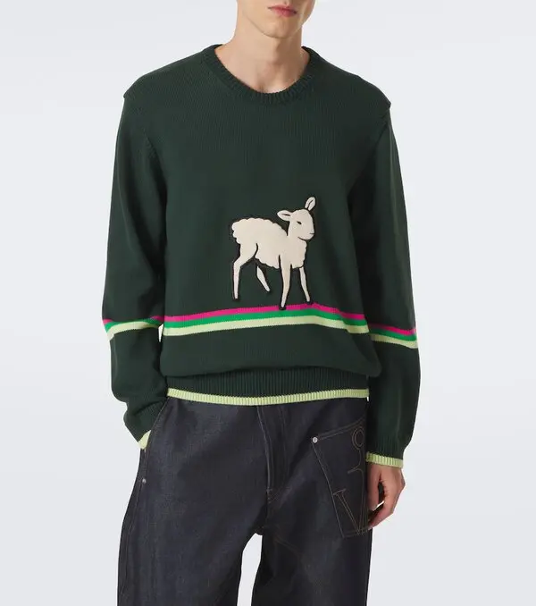 JW Anderson Embroidered Cotton Sweater