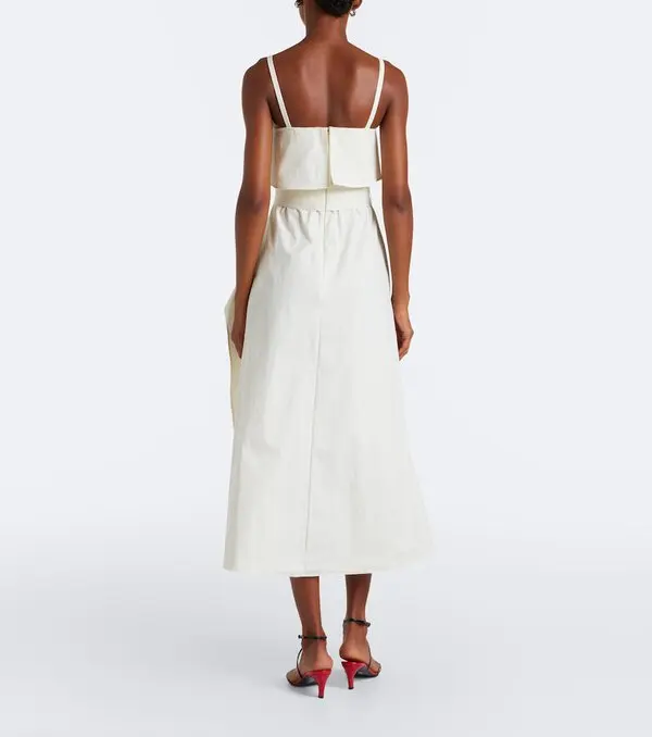 Proenza Schouler Reign Ruffled Cotton-blend Midi Dress - White