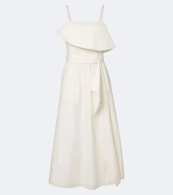 Proenza Schouler Reign Ruffled Cotton-blend Midi Dress - White