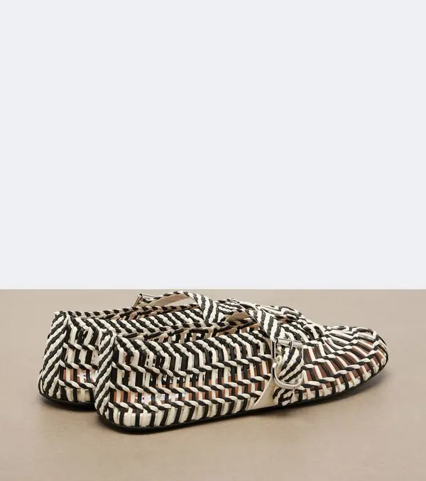 Alaïa Woven Leather Ballet Flats - Multicoloured
