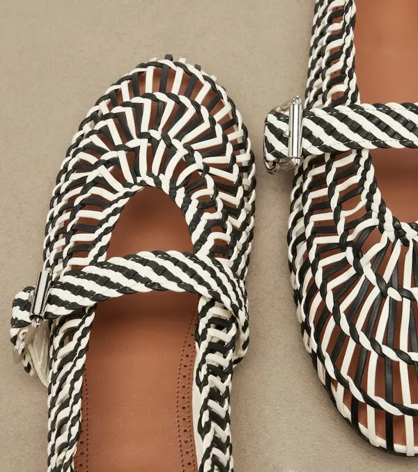 Alaïa Woven Leather Ballet Flats - Multicoloured