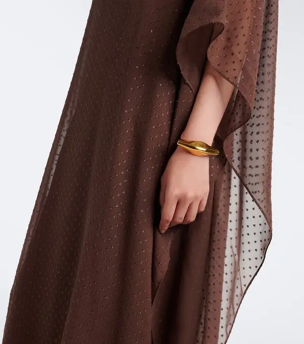 TALLER MARMO Silk Crêpe Fil Coupé Kaftan