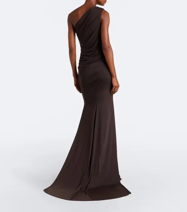 Alex Perry One-shoulder Mesh Gown