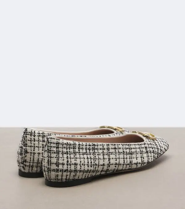 Valentino Garavani Vlogo Bouclé Ballet Flats