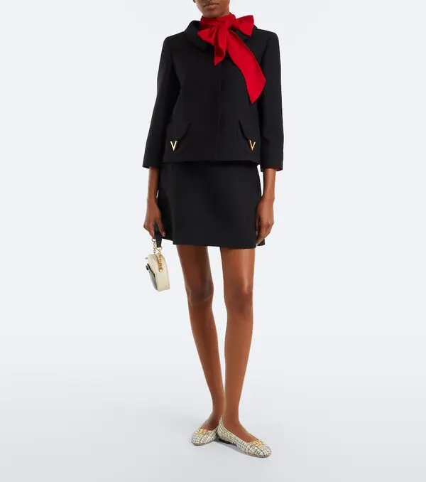 Valentino Garavani Vlogo Bouclé Ballet Flats