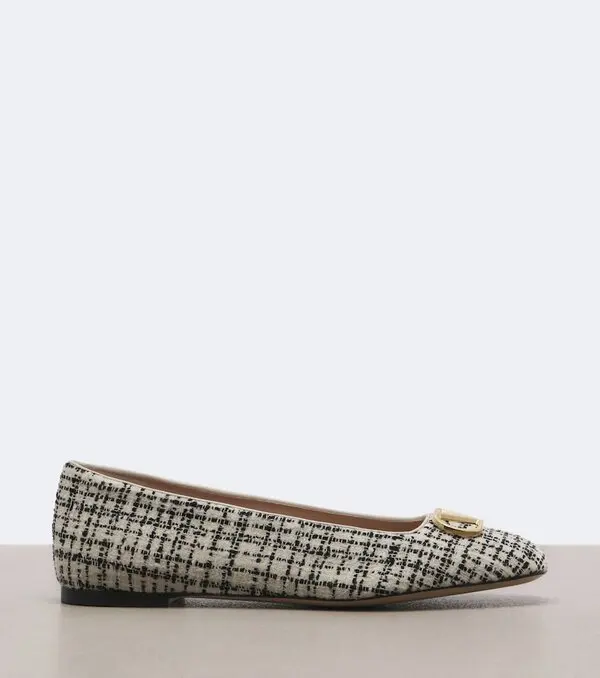 Valentino Garavani Vlogo Bouclé Ballet Flats