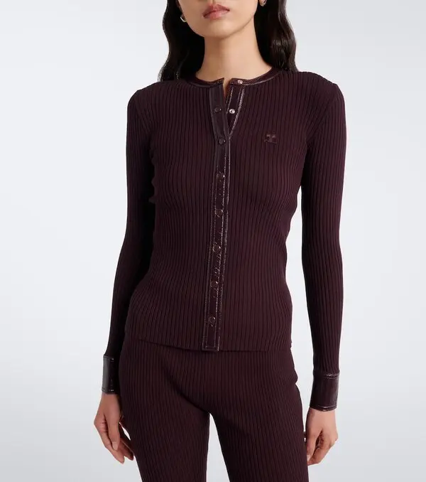 COURREGES Courrèges Ribbed-knit Cardigan
