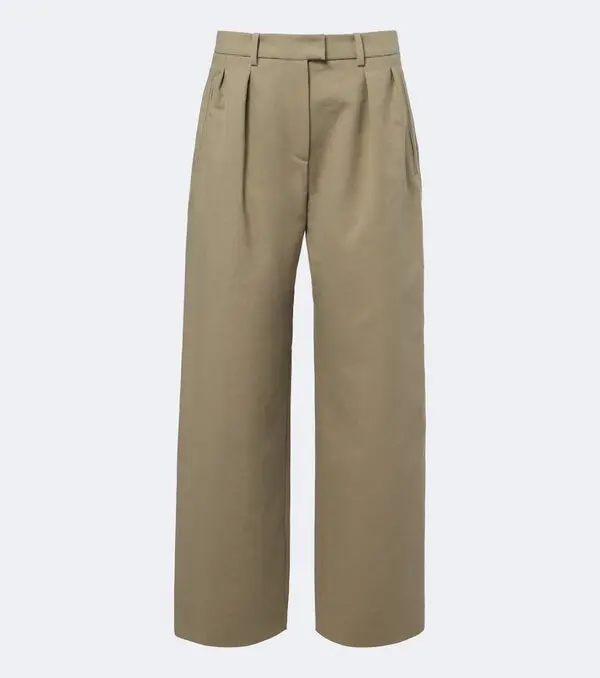 Magda Butrym Cotton Wide-leg Pants - Green