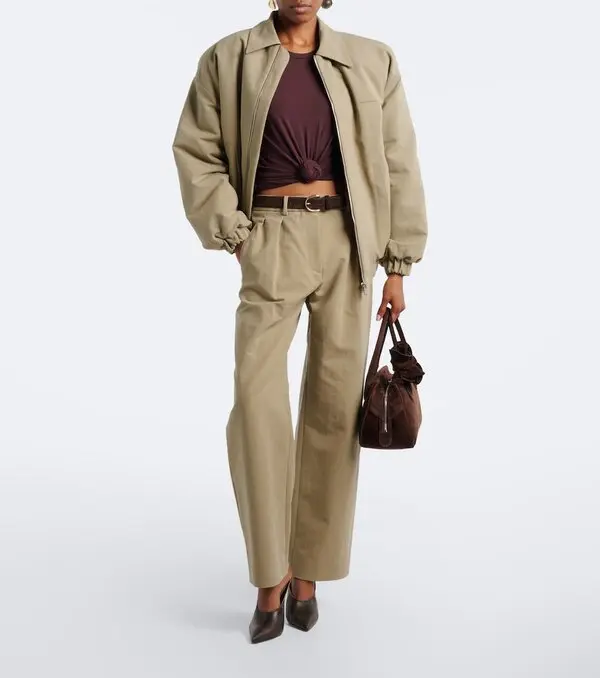 Magda Butrym Cotton Wide-leg Pants - Green