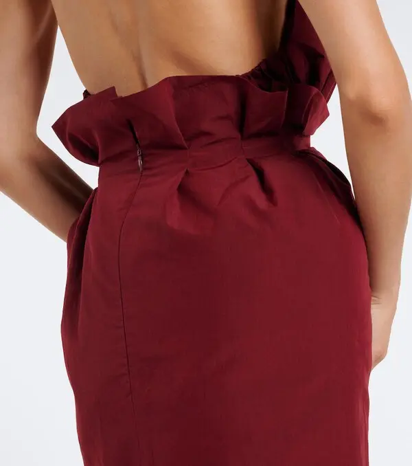 Magda Butrym Floral-appliqué Midi Skirt - Burgundy