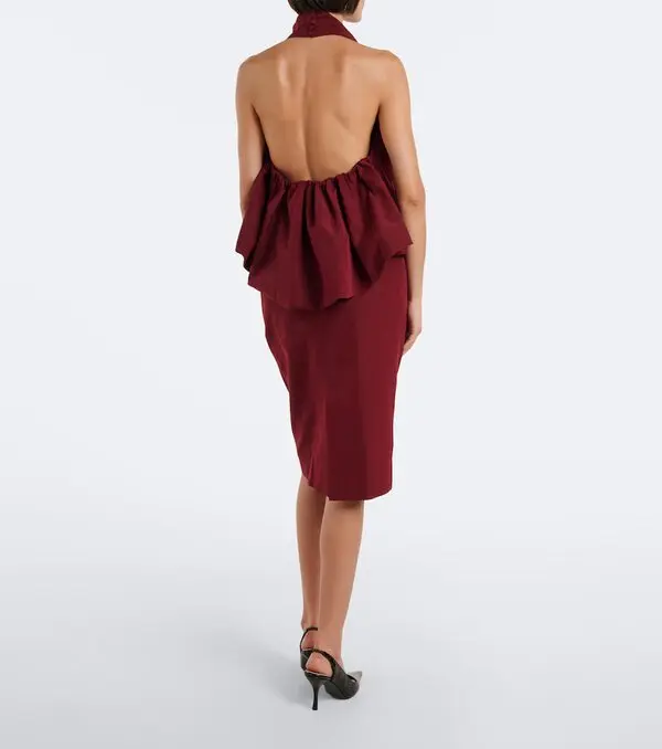 Magda Butrym Floral-appliqué Midi Skirt - Burgundy