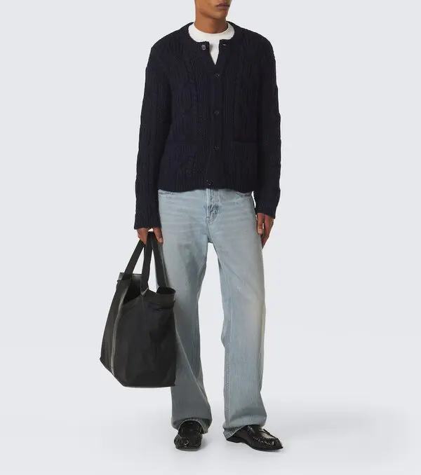Saint Laurent Y Large Leather-trimmed Tote Bag