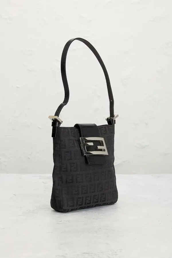 Fendi Zucchino Hobo Bag - Black