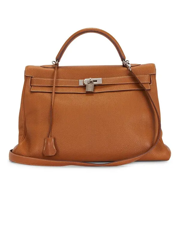 Hermès Kelly 40 Handbag In Togo Leather - Gold