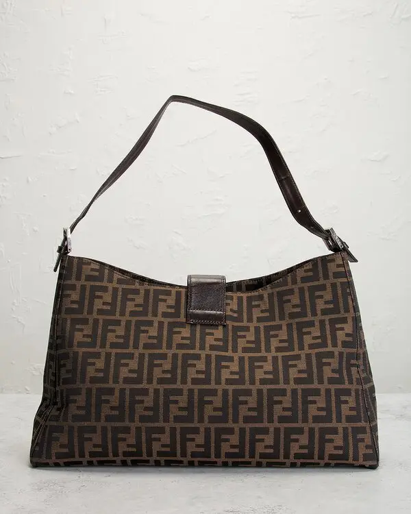 FWRD RENEW Fendi Zucca Monogram Shoulder Bag