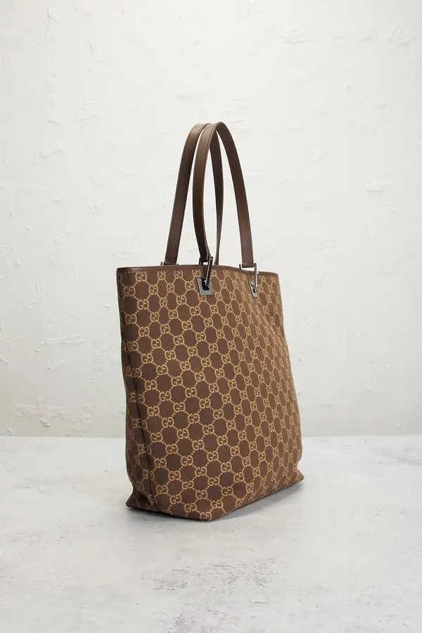 Gucci Vintage Gg Canvas Tote Bag - Brown