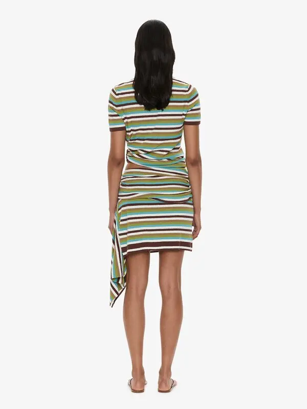 Christopher Esber Stripe Knit Orbit Tee - Vert Stripe