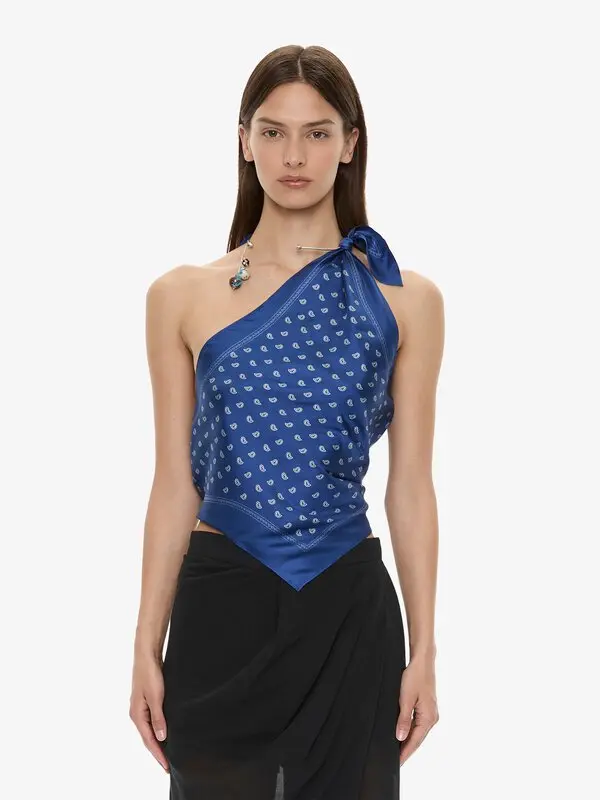 Christopher Esber One-shoulder Bandana Scarf Tie Top