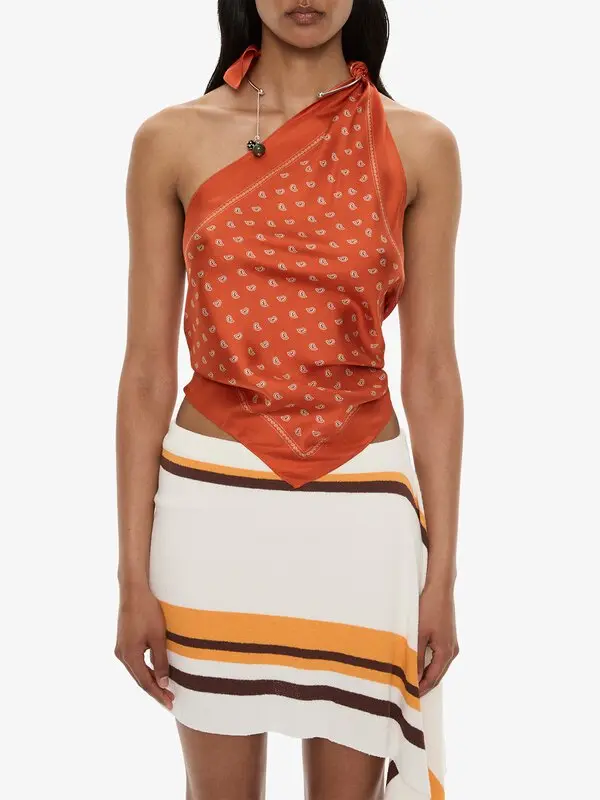 Christopher Esber One-shoulder Bandana Scarf Tie Top