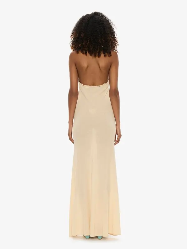 Christopher Esber Beach Quartz Halter Maxi Dress - Bone