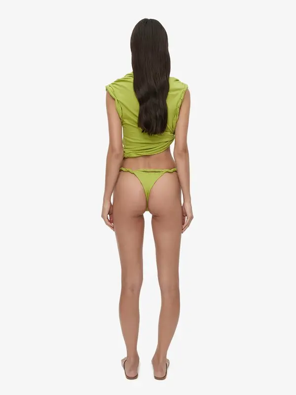 Christopher Esber Asymmetric Draped Tee - Dypsis Green